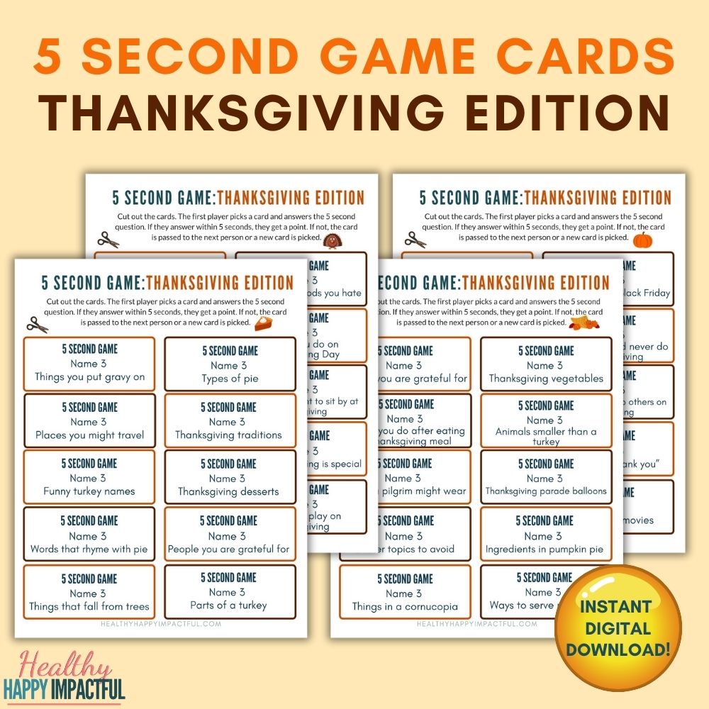 5 Second Game Thanksgiving Edition – Healthy Happy Impactful