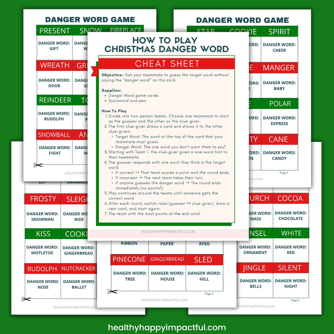 Christmas Danger Word Game – Healthy Happy Impactful