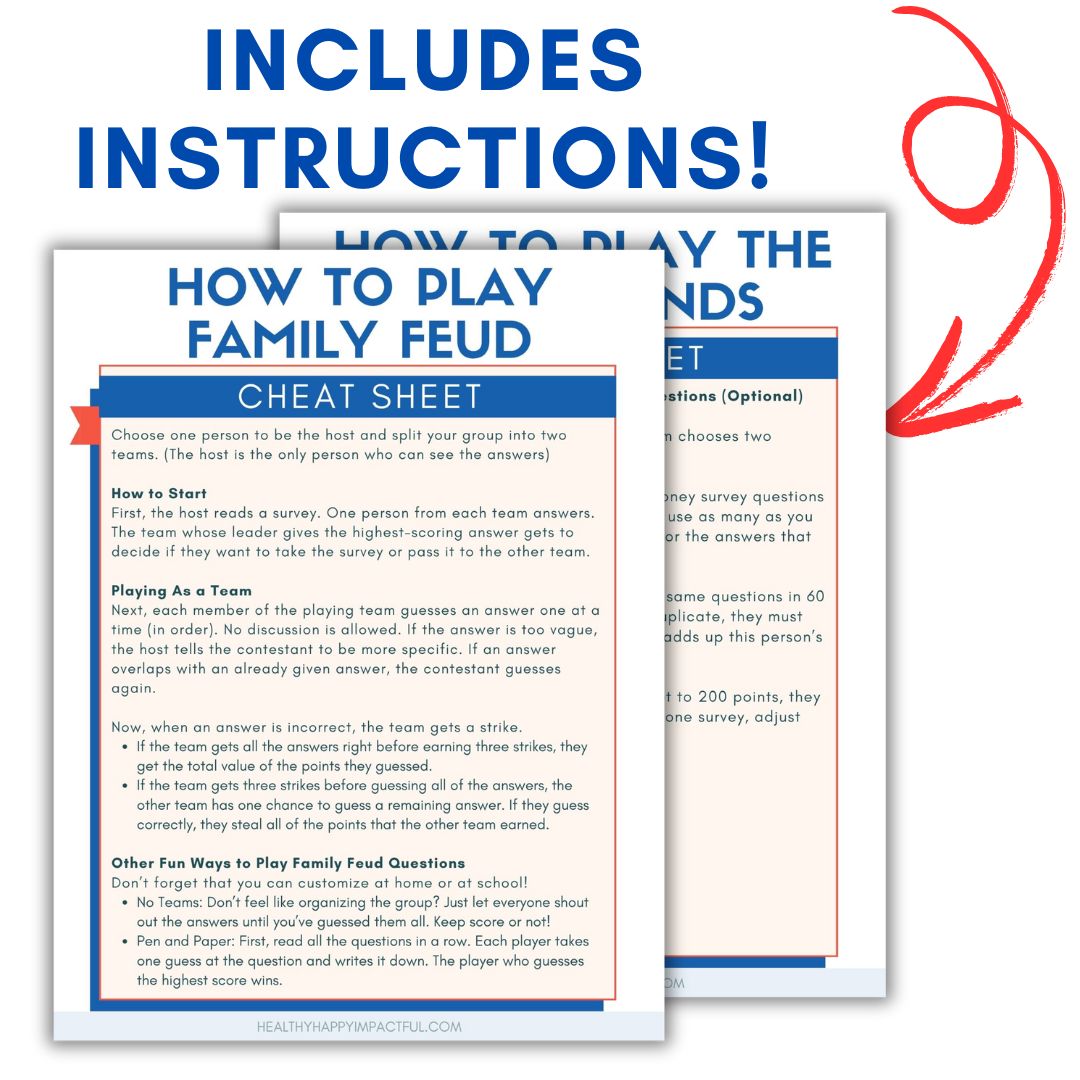 4th of July Family Feud Game – Healthy Happy Impactful