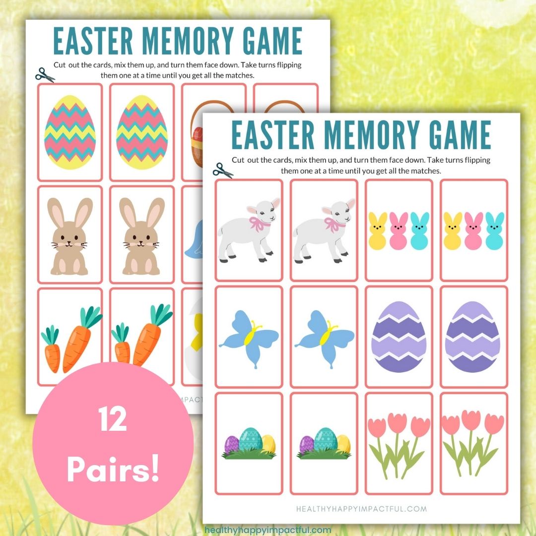 Easter Memory Game Cards – Healthy Happy Impactful