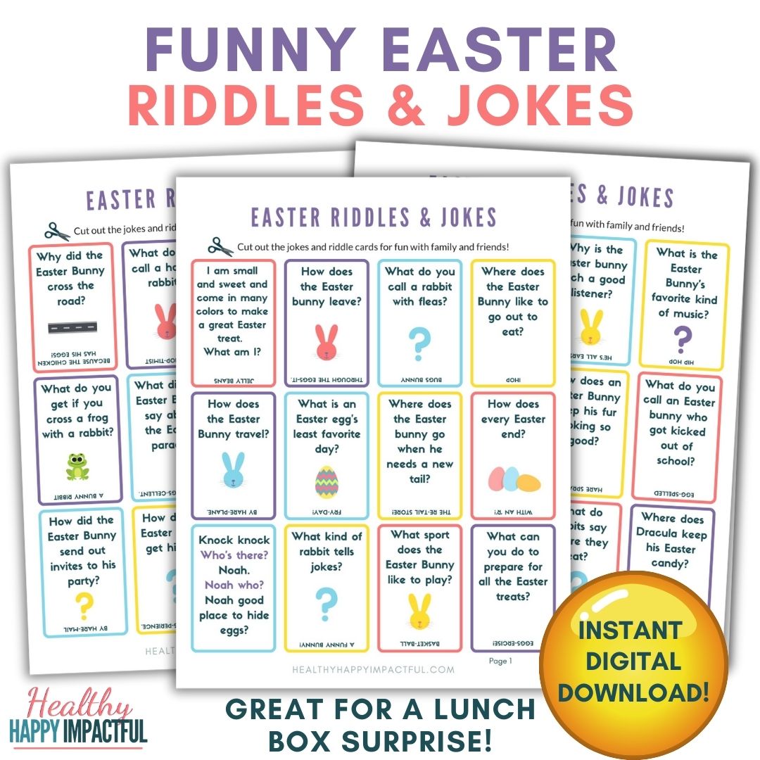 Funny Easter Jokes & Riddles Cards – Healthy Happy Impactful