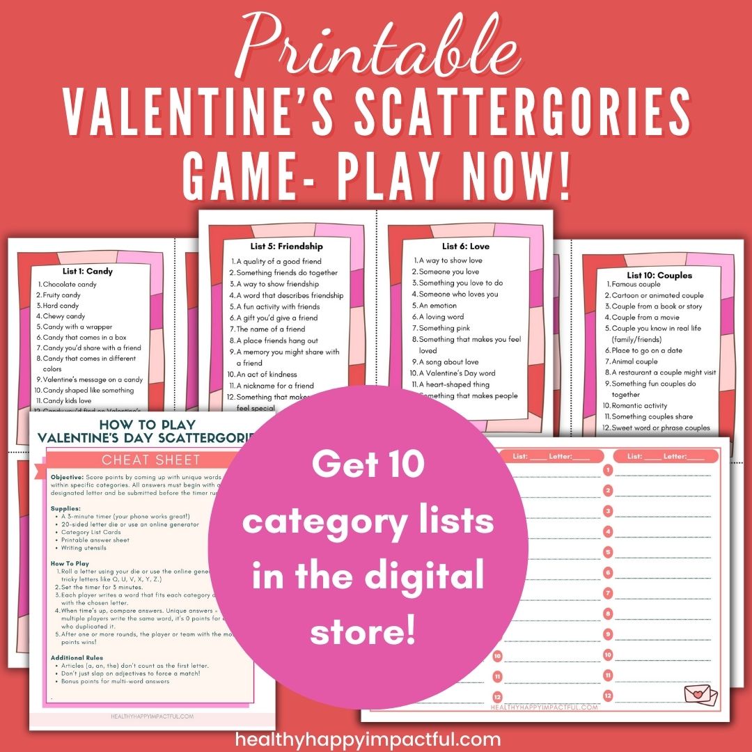 Valentine's Day Scattergories Game – Healthy Happy Impactful