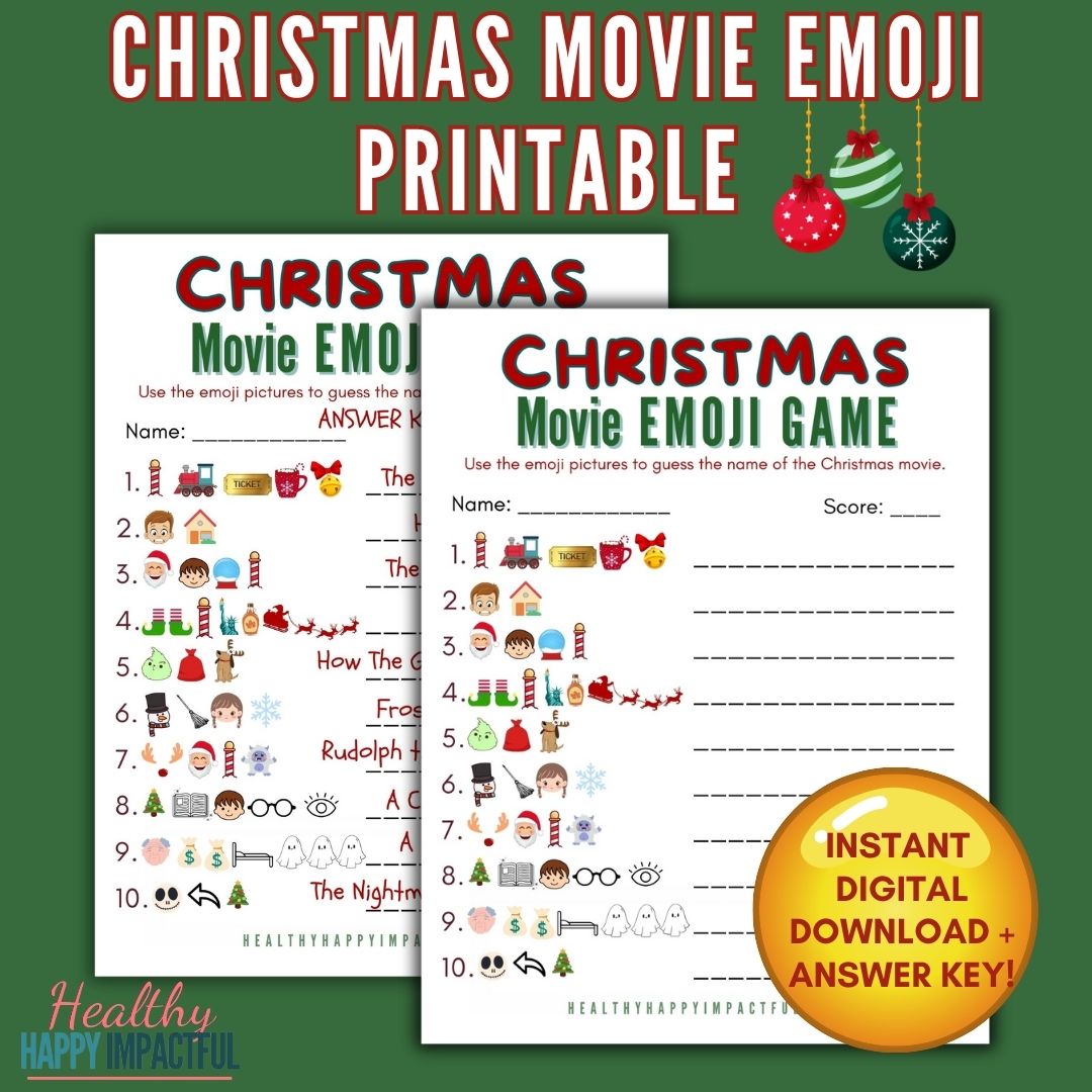 Christmas Movie Emoji Printable – Healthy Happy Impactful