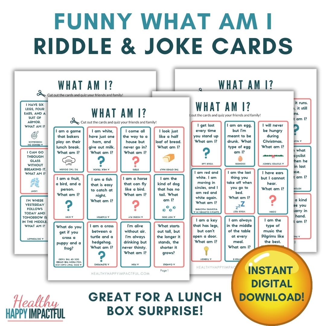 Funny What Am I Riddles & Jokes Cards – Healthy Happy Impactful