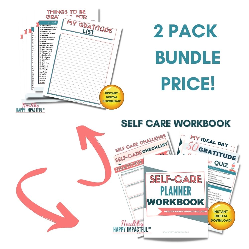 Gratitude List Guide + Self Care Planner BUNDLE Healthy Happy Impactfu ...