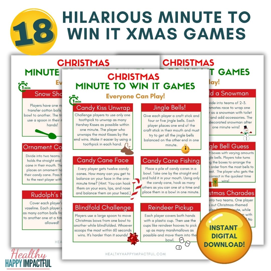 Hilarious Christmas Minute to Win It Games – Healthy Happy Impactful