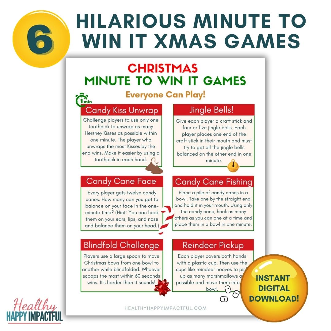 Hilarious Christmas Minute to Win It Games – Healthy Happy Impactful