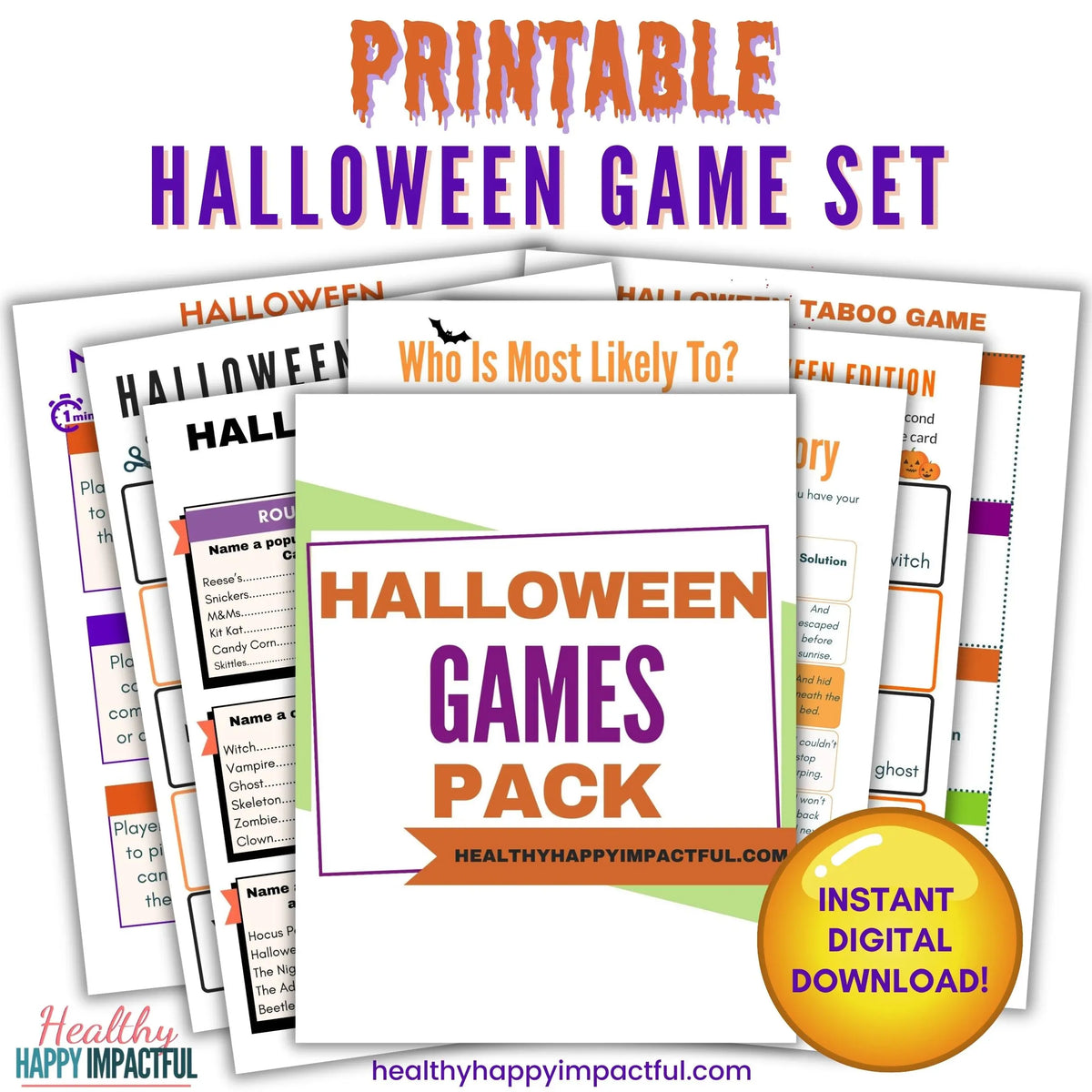 Frightfully Fun Halloween Games Pack - Healthy Happy Impactful®