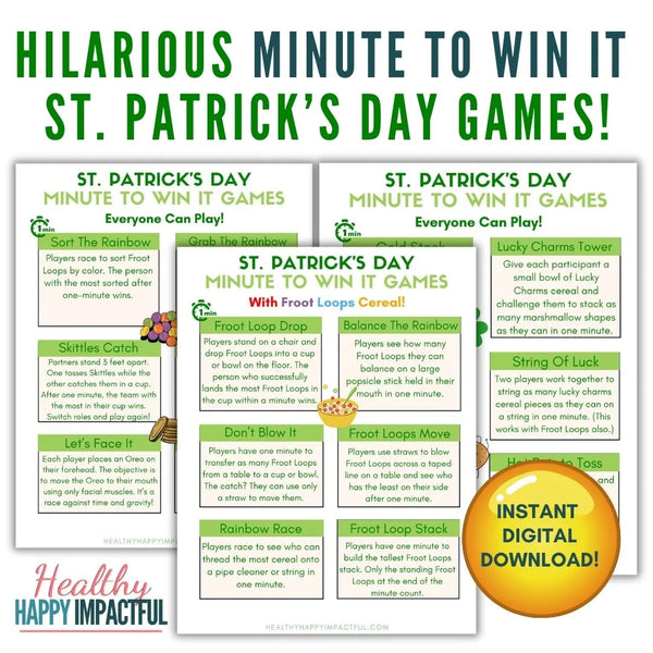 St. Patrick's Day Minute To Win It Games – Healthy Happy Impactful