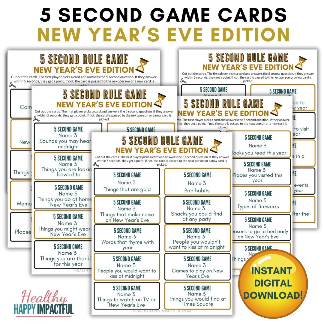 5 Second Game New Years Eve Edition – Healthy Happy Impactful