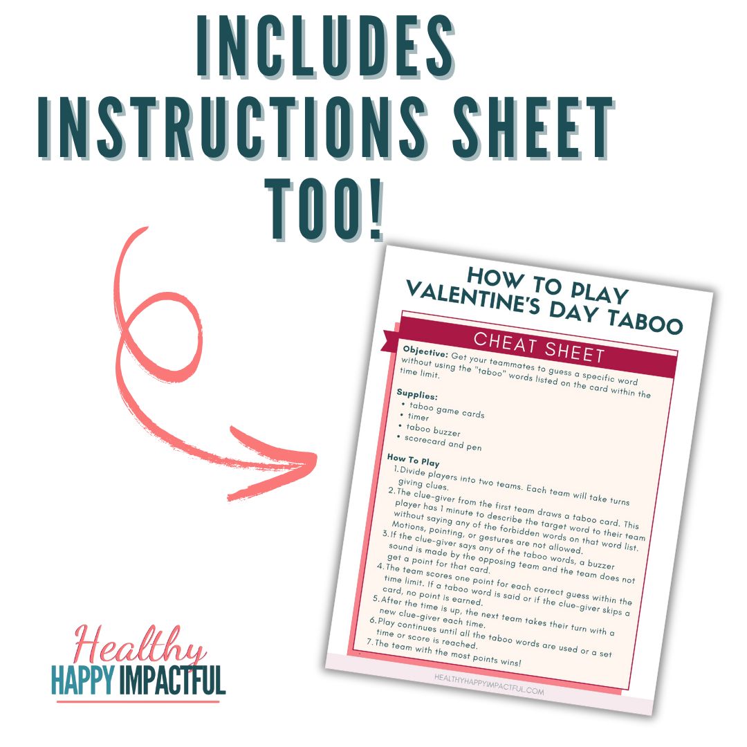 Valentines Day Taboo Cards – Healthy Happy Impactful