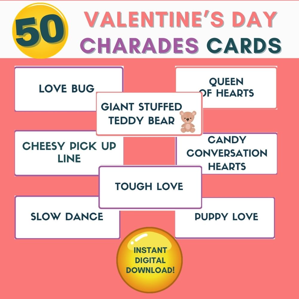 Valentine's Day Charades Game | Valentine Party Games – Healthy Happy ...