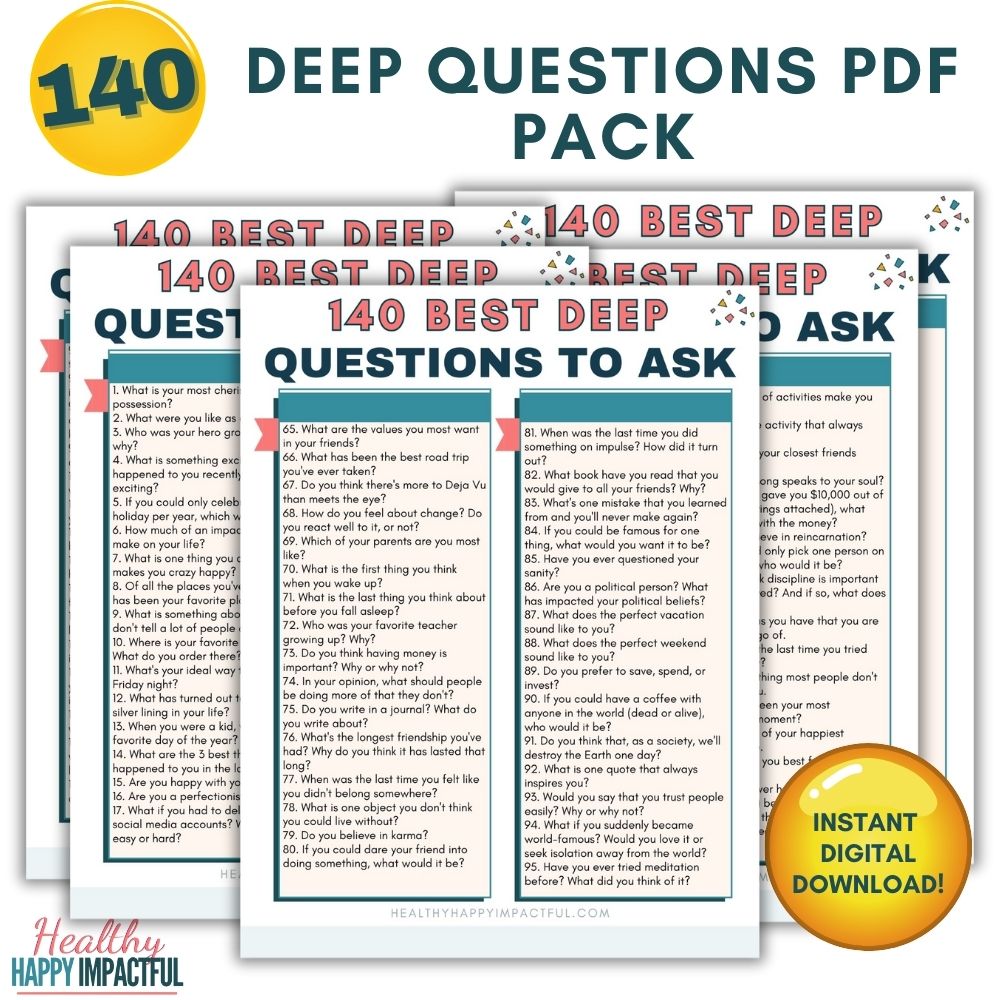 Deep Questions Printable Pack – Healthy Happy Impactful