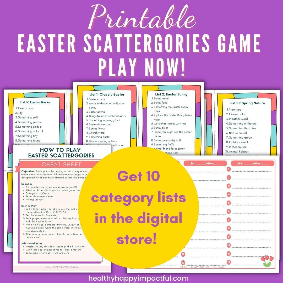 Easter Scattergories Game – Healthy Happy Impactful