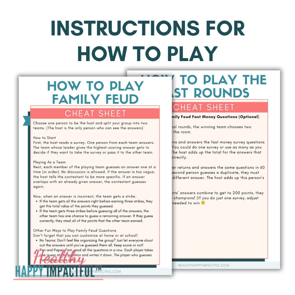 Family Feud Game: Kid-Friendly Fun – Healthy Happy Impactful