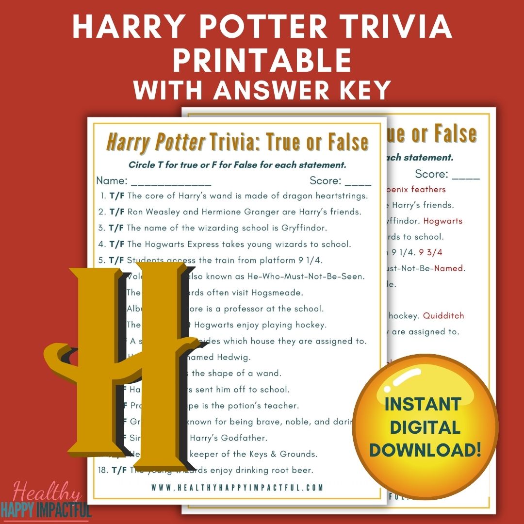 Harry Potter Trivia – Healthy Happy Impactful