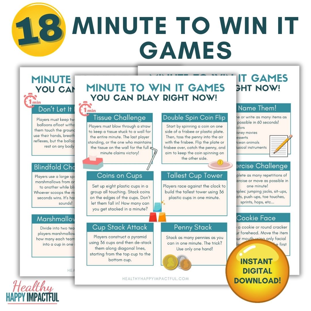 Minute to Win It Game Pack – Healthy Happy Impactful