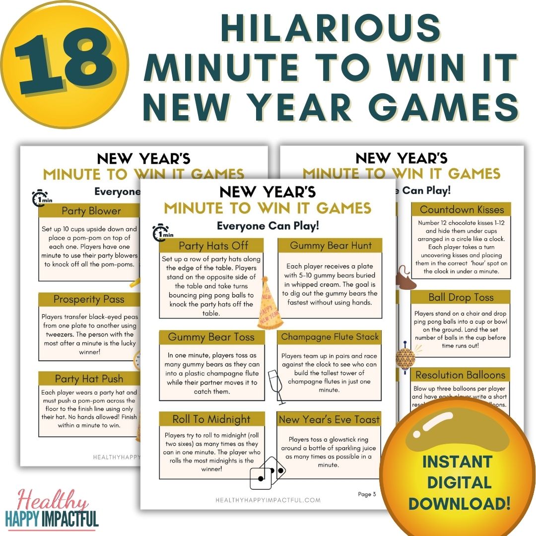 Hilarious New Year's Minute to Win It Games – Healthy Happy Impactful